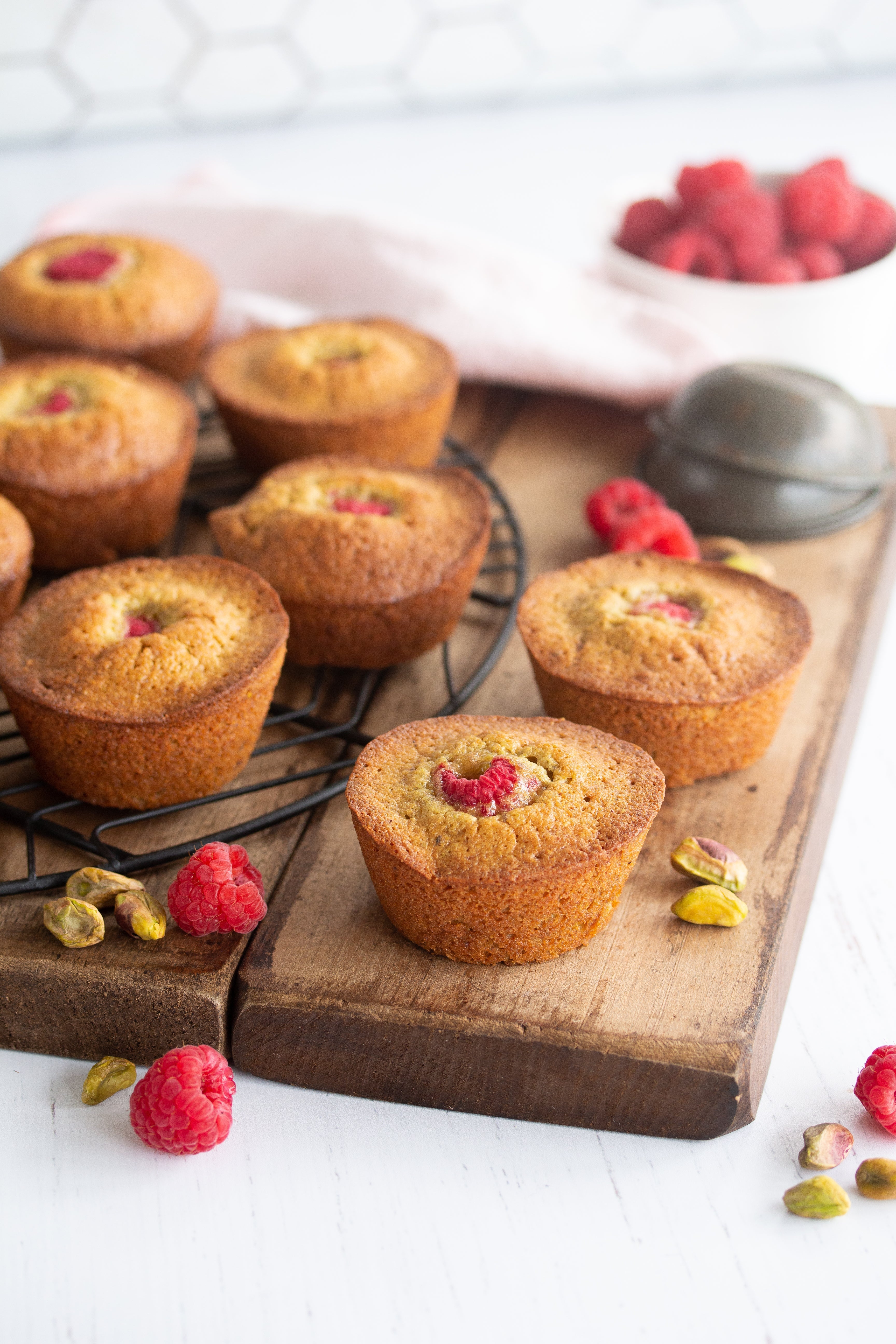 Pistachio & Raspberry Friands – Food to Nourish